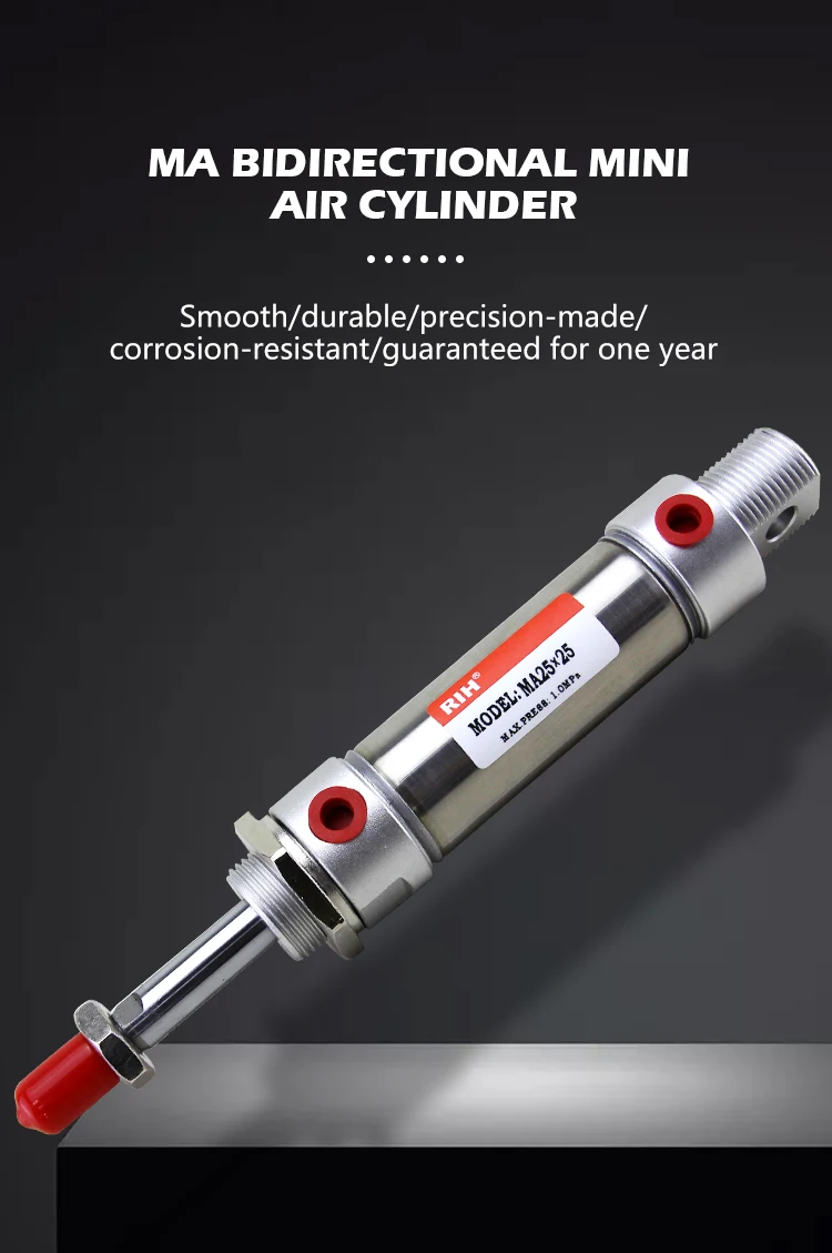 Ma Series Stainless Steel Mini Silinder Double Acting Pneumatic ...