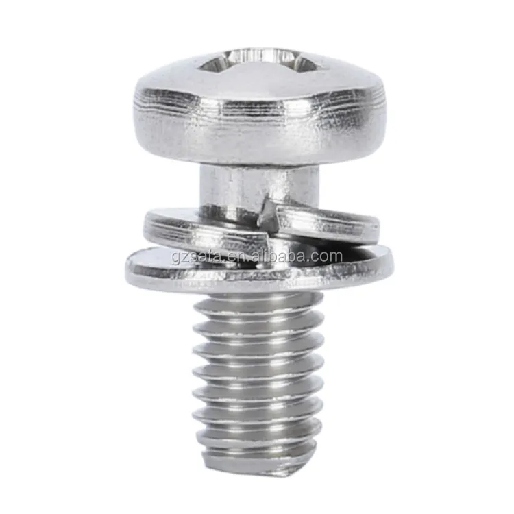 Custom Pan Head Phillips Sems Screws With Flat Washer And Spring Split ...