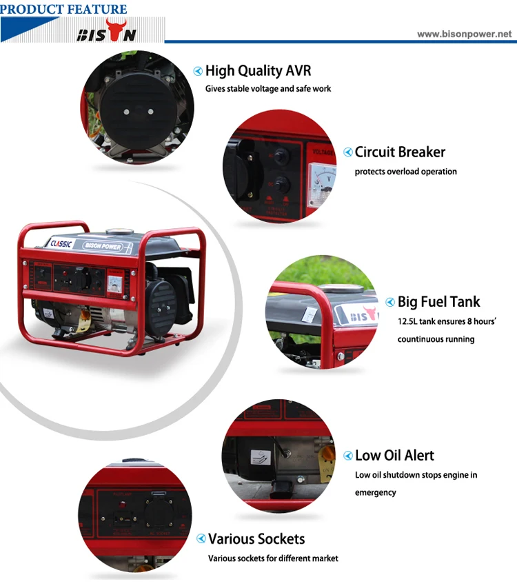 1kw 154f 2.5hp 110v/220v Gasoline Engine Generator/mikano Generators ...