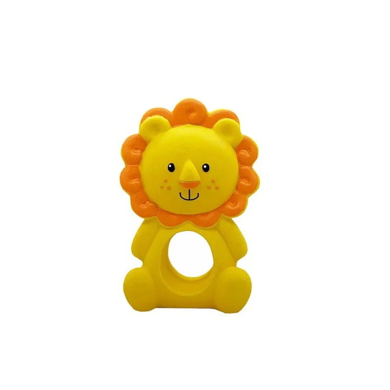Amazon Natural Rubber Teether Chewable Lion Teething Ring For Baby ...