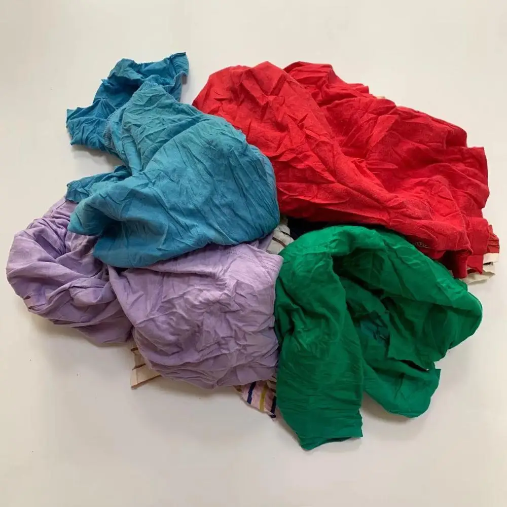 Used T-shirt Mixed Color 100% Cotton Rag For Industrial Clean - Buy ...