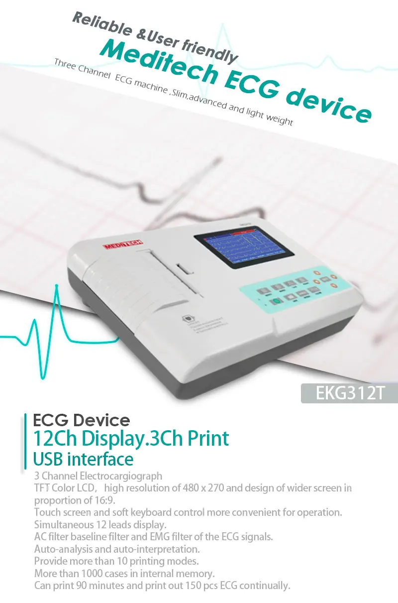 Meditech Equipment For Emergency Hospital Ecg/ekg Heart Machine - Buy ...