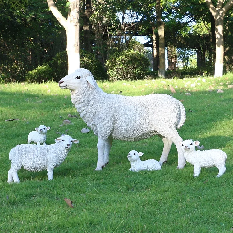 Realistic Life Size Resin Sheep - Perfect for Garden Decor