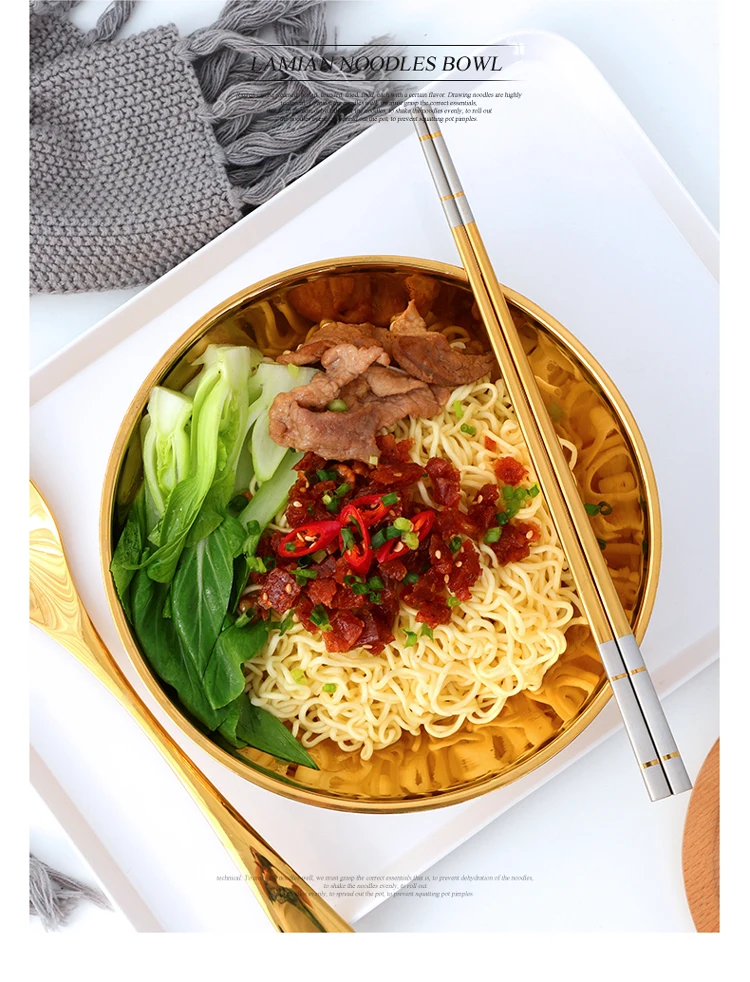 Japanese Style Noodle Bowl Stainless Steel Custom Ramen Bowl For ...