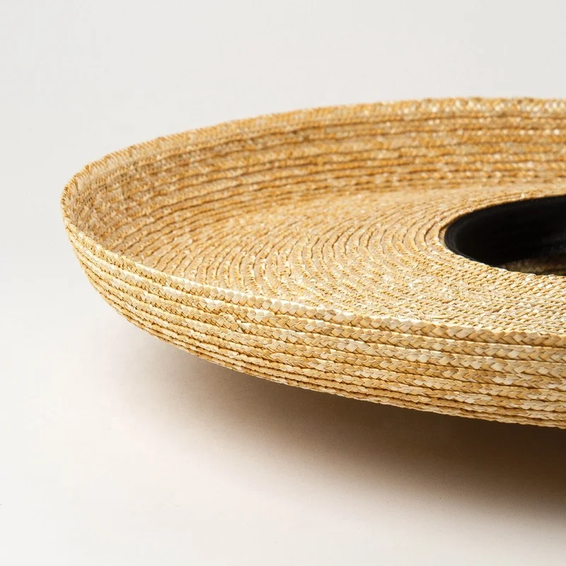 Summer Women Lady Vintage Short Crown Big Brim Natural Straw Hat For ...