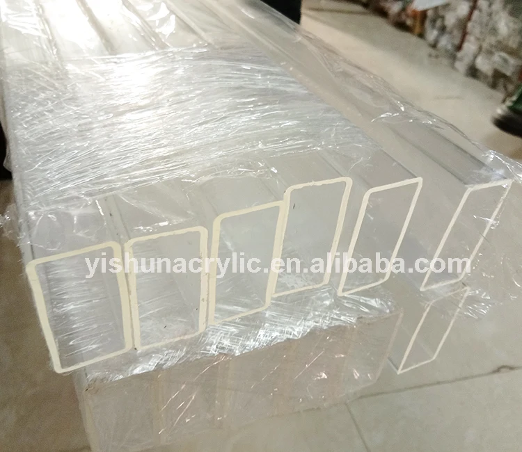 Custom Clear Rectangular PMMA Plastic Perspex Acrylic Tube