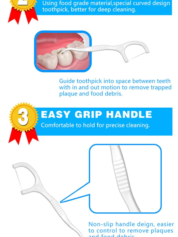 Bulk Eco-Friendly Dental Floss Picks - Custom Logo 50/box