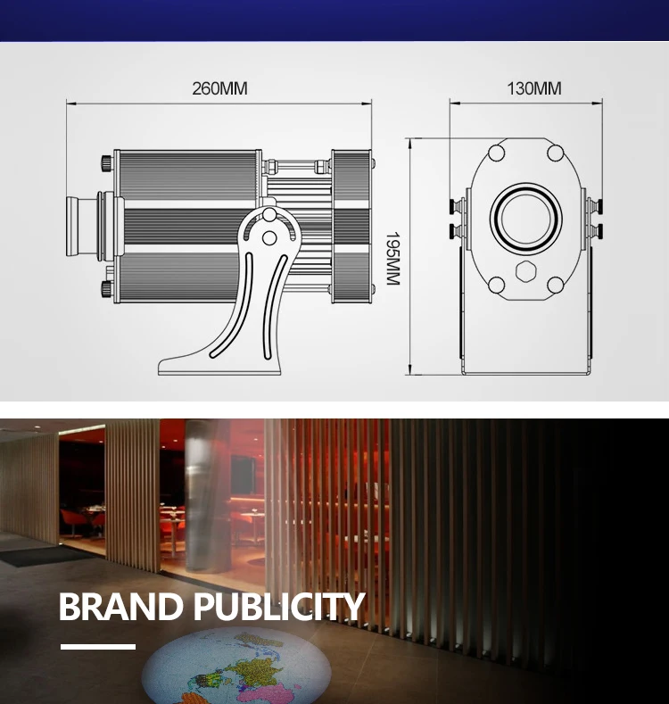40W Industrial Gobo Projected Signage LED Floor Sign Projector for ...