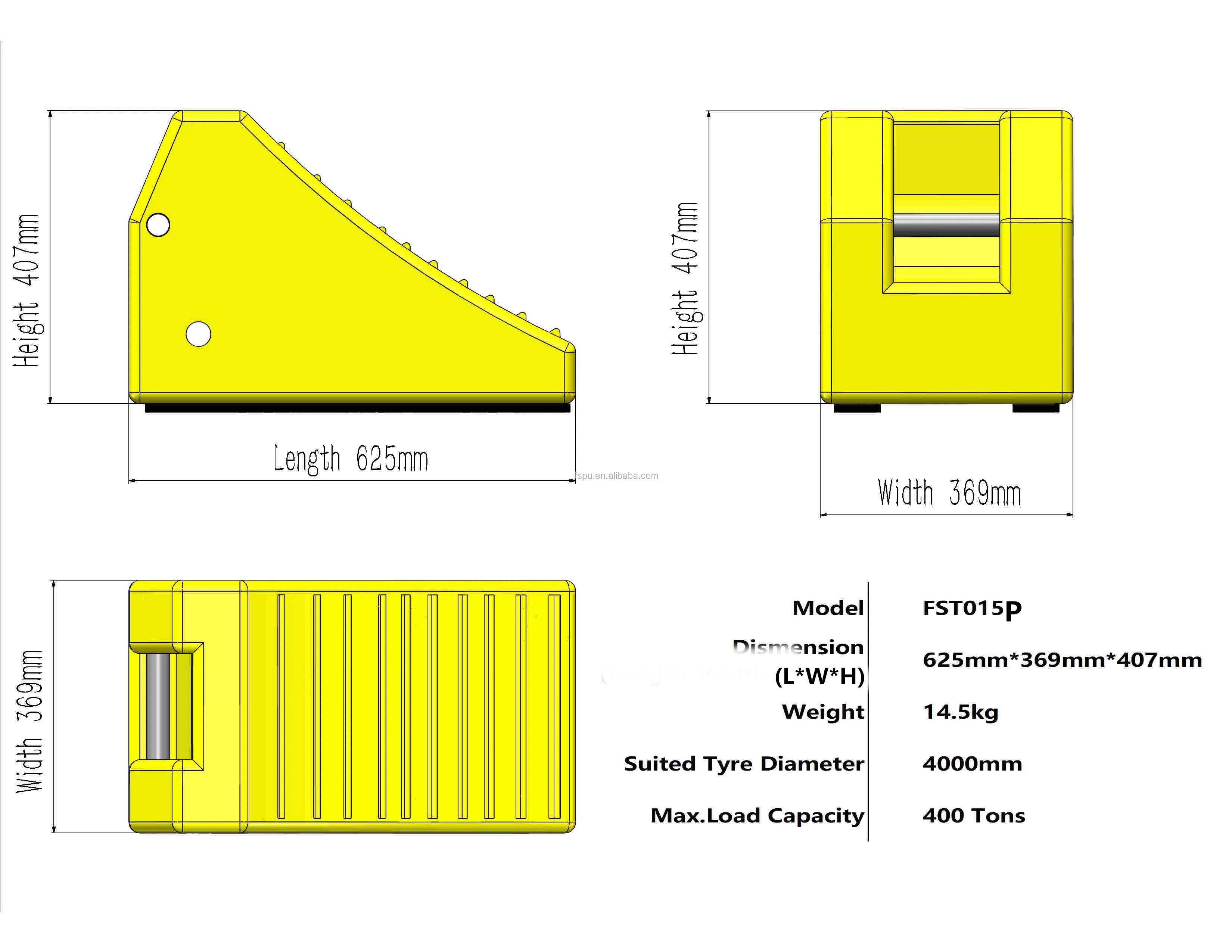 Heavy Duty Urethane Wheel Chocks 400 Tons Truck Safety Wedge - Buy ...