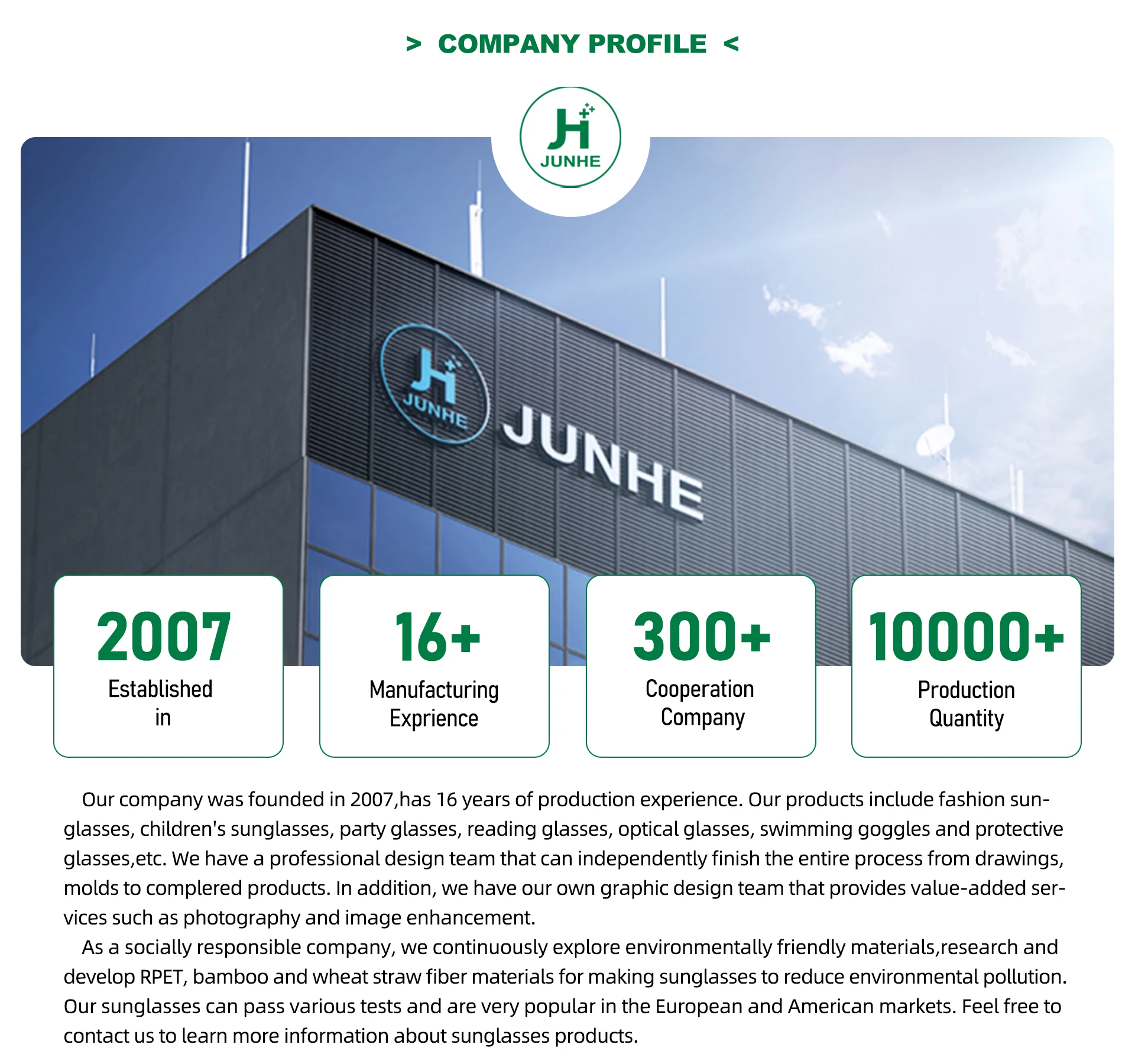 Taizhou Junhe Import & Export Co., Ltd. - Sunglasses, Sport Sunglasses