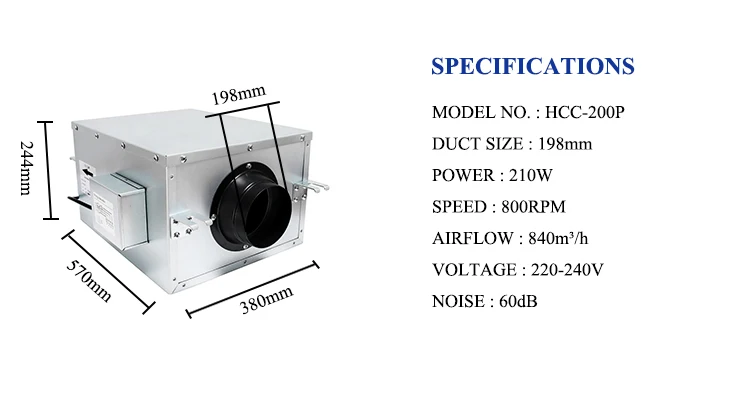 Metal Box Exhaust Fan - Super Silent for Kitchen Ventilation