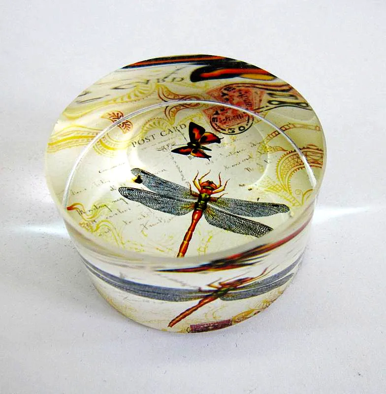 Columnar Crystal Paperweight,Clear Crystal Paperweight,Dragonfly ...