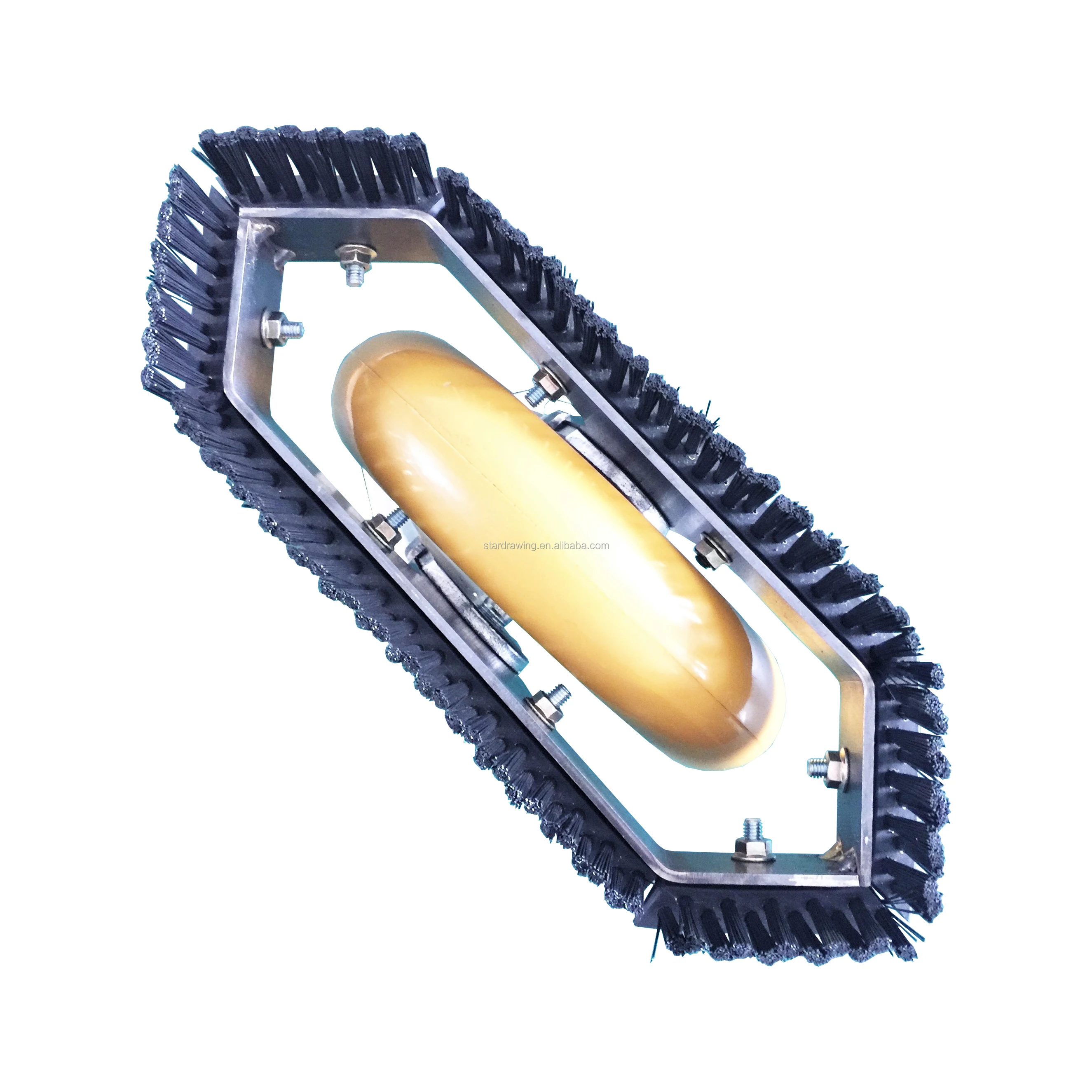 SS Industrial PU Casters with Self Sweeping Brush 4-8 Inch