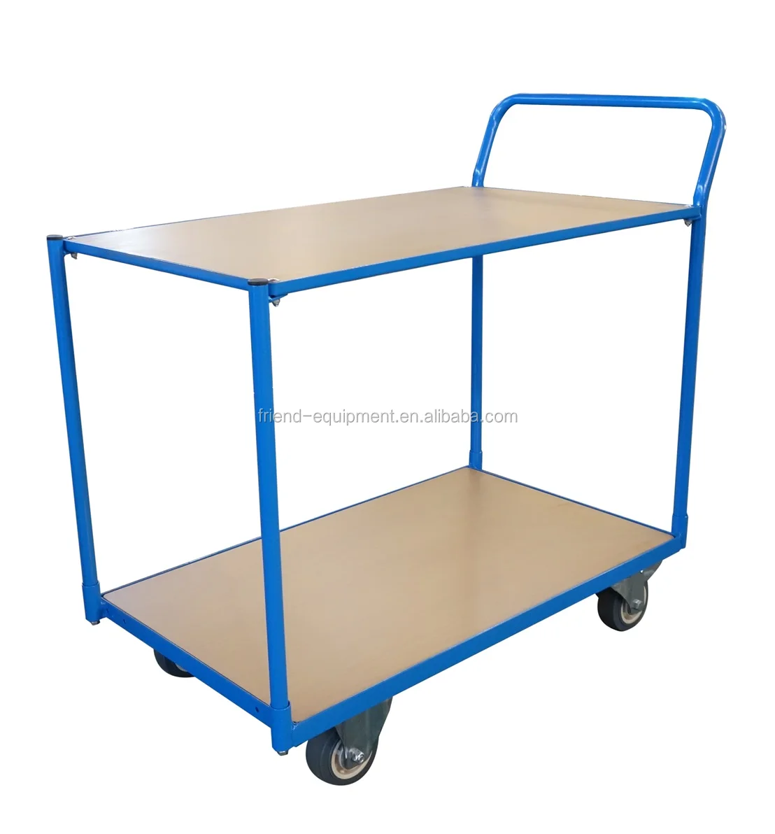 Double Layer Hand Push Platform Truck - Buy China Handles Wooden ...