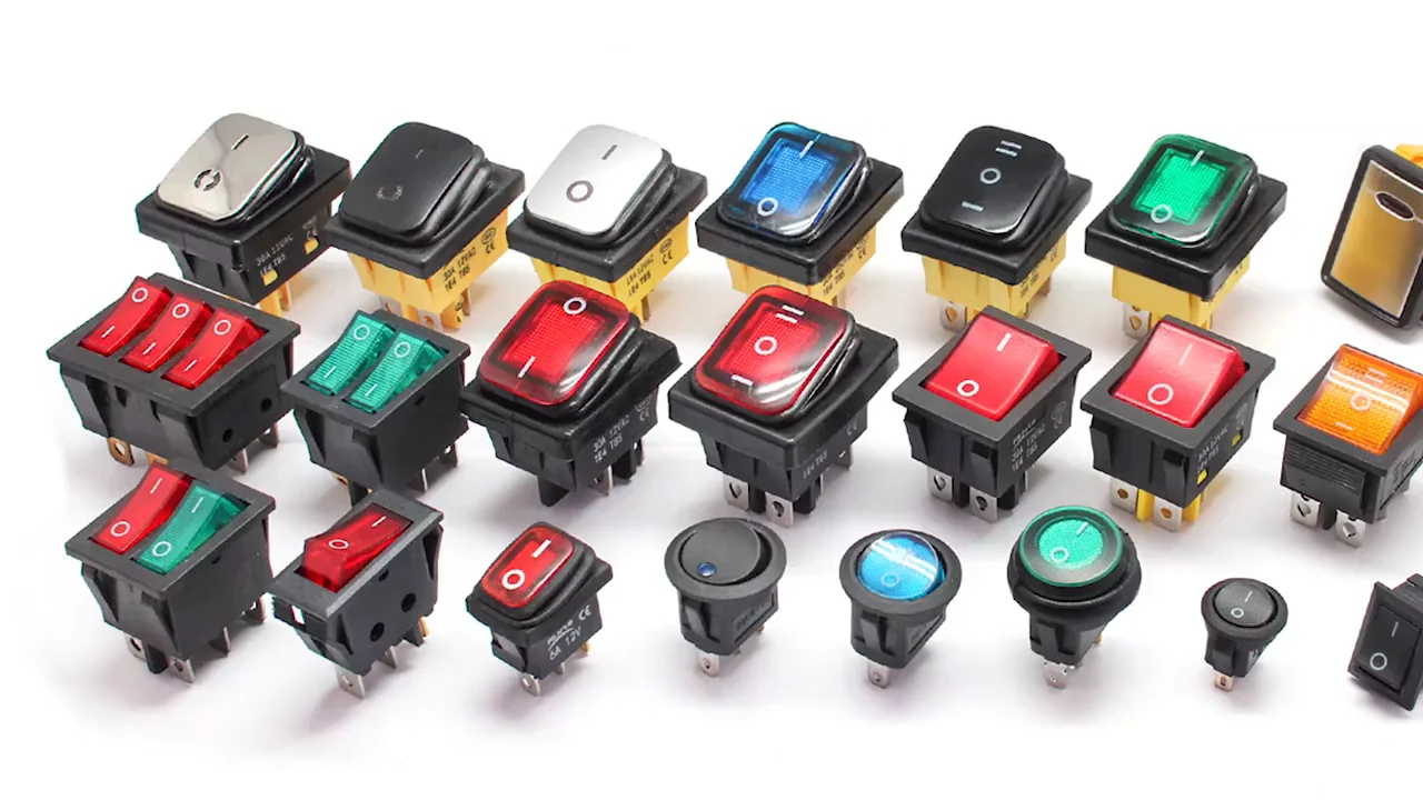 20mm Diameter Small Round Boat Rocker Switches White Mini Round Black ...