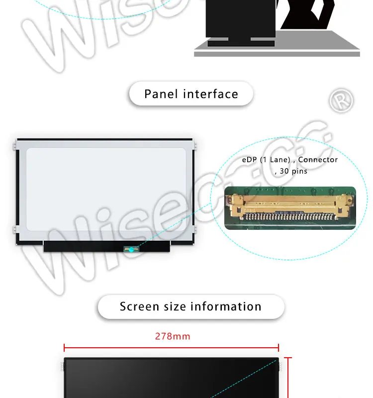 Wisecoco 11.6 Inch TFT LCD - Slim, High-Contrast Display