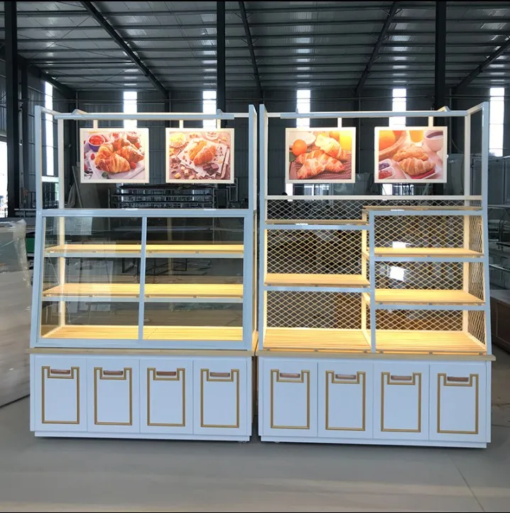 Customized Wooded Bakery Shelf - 3 Tier Display Cabinet