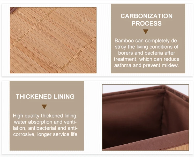 Durable Bamboo Storage Basket Box For Hotel Storage Dirty Clothes - Buy ...