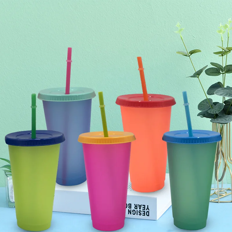 Hot Sale 700ml Cold Water Temperature Color Changing Plastic Cup With ...