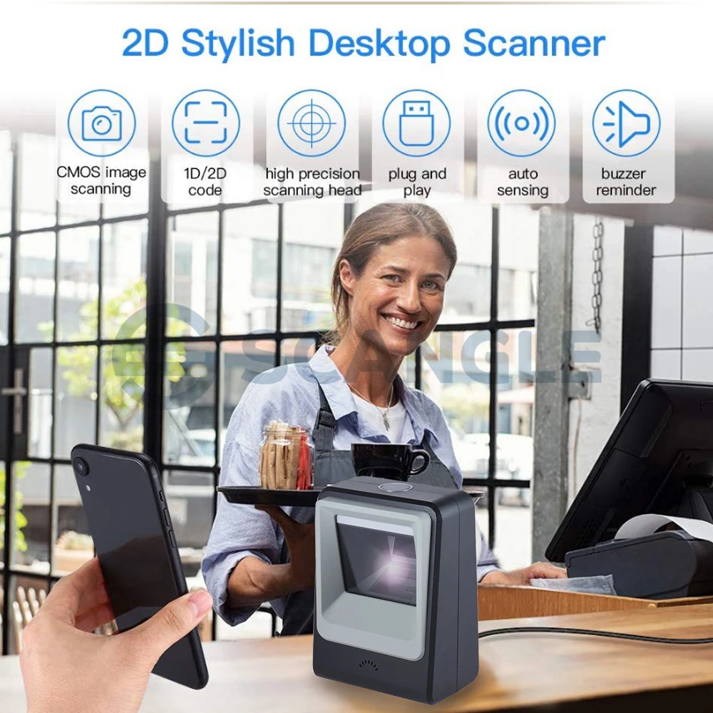 Omni-directional Hands-Free 2D Barcode Reader - SCANGLE