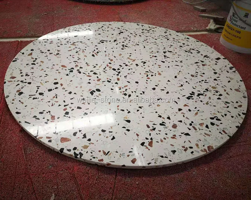 Round White Terrazzo Table Top For Sale - Buy Terrazzo Table Top,White Terrazzo Table,Round ...