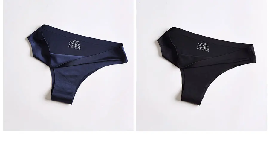 Wholesale Seamless Sexy T-Back Women's Solid Ice Silk Underwear Panties ...