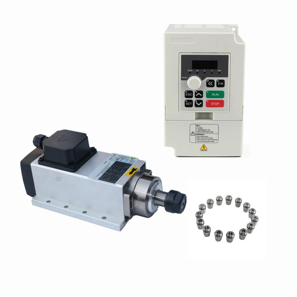 High Speed 3.5kw Er25 Spindle Motor Kit Square Air Cooled Spindle Motor ...