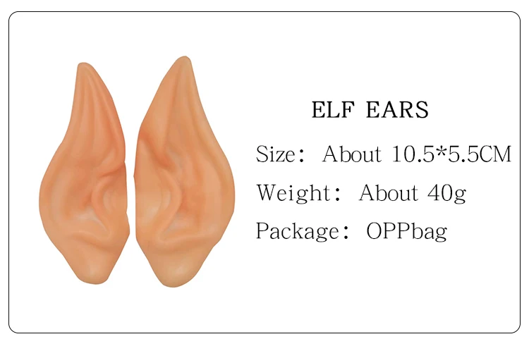 Elven Fake Ear Halloween Fairy Cosplay Accessories Party Props Women ...