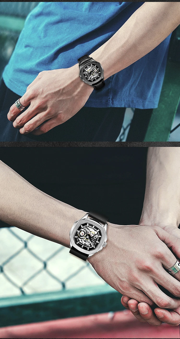 2020 Foksy Classic Luxury Automatic Skeleton Watch Men