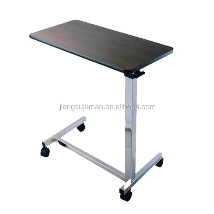 Jm0601 Adjustable Medical Gas-spring Folding Overbed Table With Wood ...