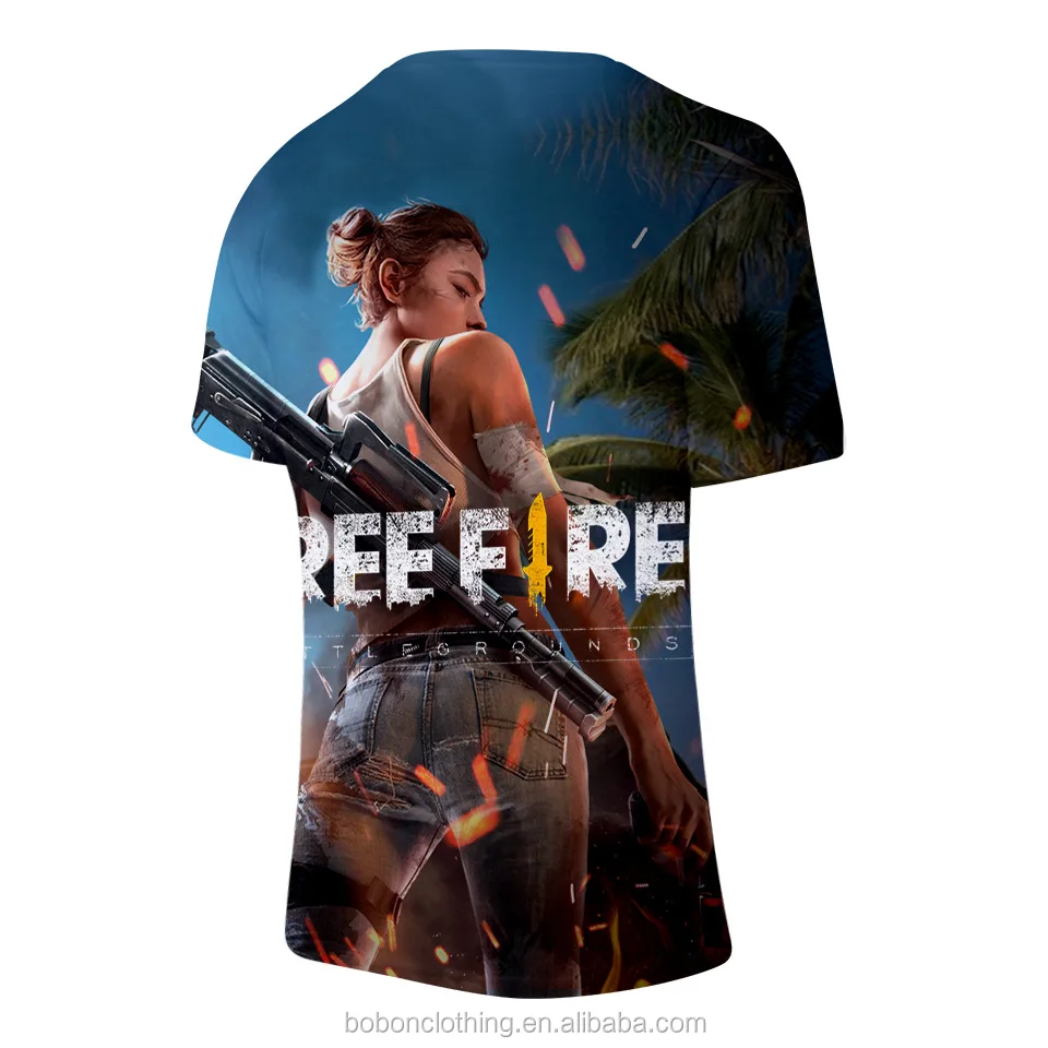 Wholesale Stock No Moq 3d Printed Free Fire T Shirt Top Sale High ...