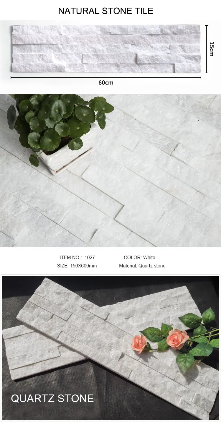 Classical White Slate Outdoor Wall Decorative Multicolor Natural Quartz ...