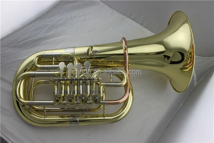 Goldlack Rotary Euphonium ( 4 Ventil Gold Messing Bleirohr Ton C/bb ...