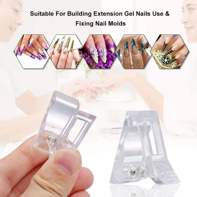 Transparent Gel Quick Building Nail Tips Clips Finger Nail Extension Uv ...