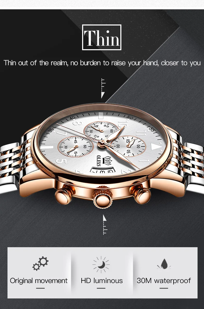 Oem Private Label Chronograph Quartz Wristwatches Men New Design Custom ...