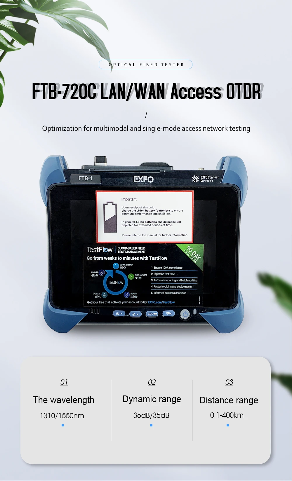 Exfo Otdr Max-720c Fiber Optic Equipment Optical Tester Exfo Otdr/Iolm ...