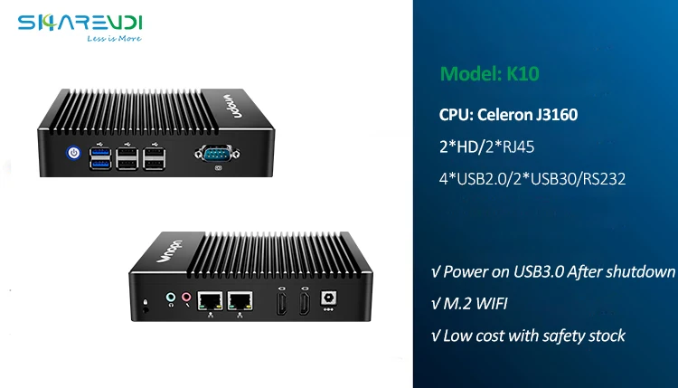 Small Linux TPM Fanless 4k Thin Client for Security Industry