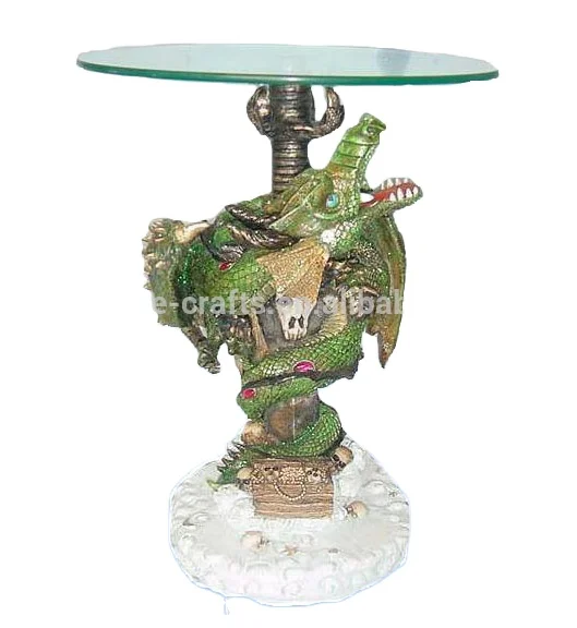 Polyresin Home Decoration Dragon Glass Tea Coffee Table - Buy Dragon ...