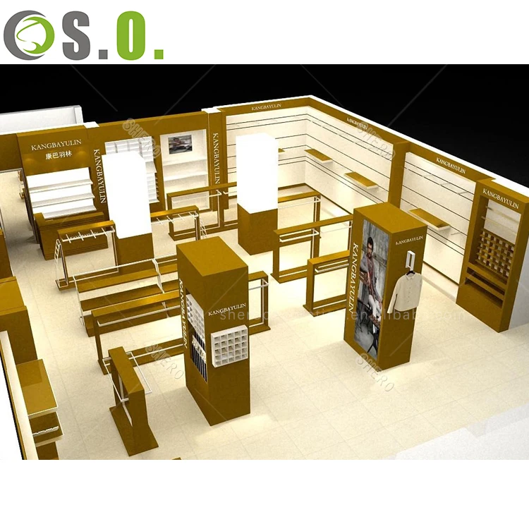 Factory Custom Clothing Retail Store Fixtures With Display Stand And ...