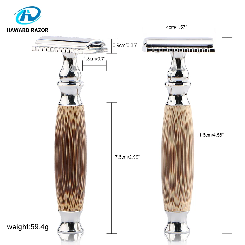Private Label Double Edge Safety Razor Eco Friendly Bamboo Razor For ...