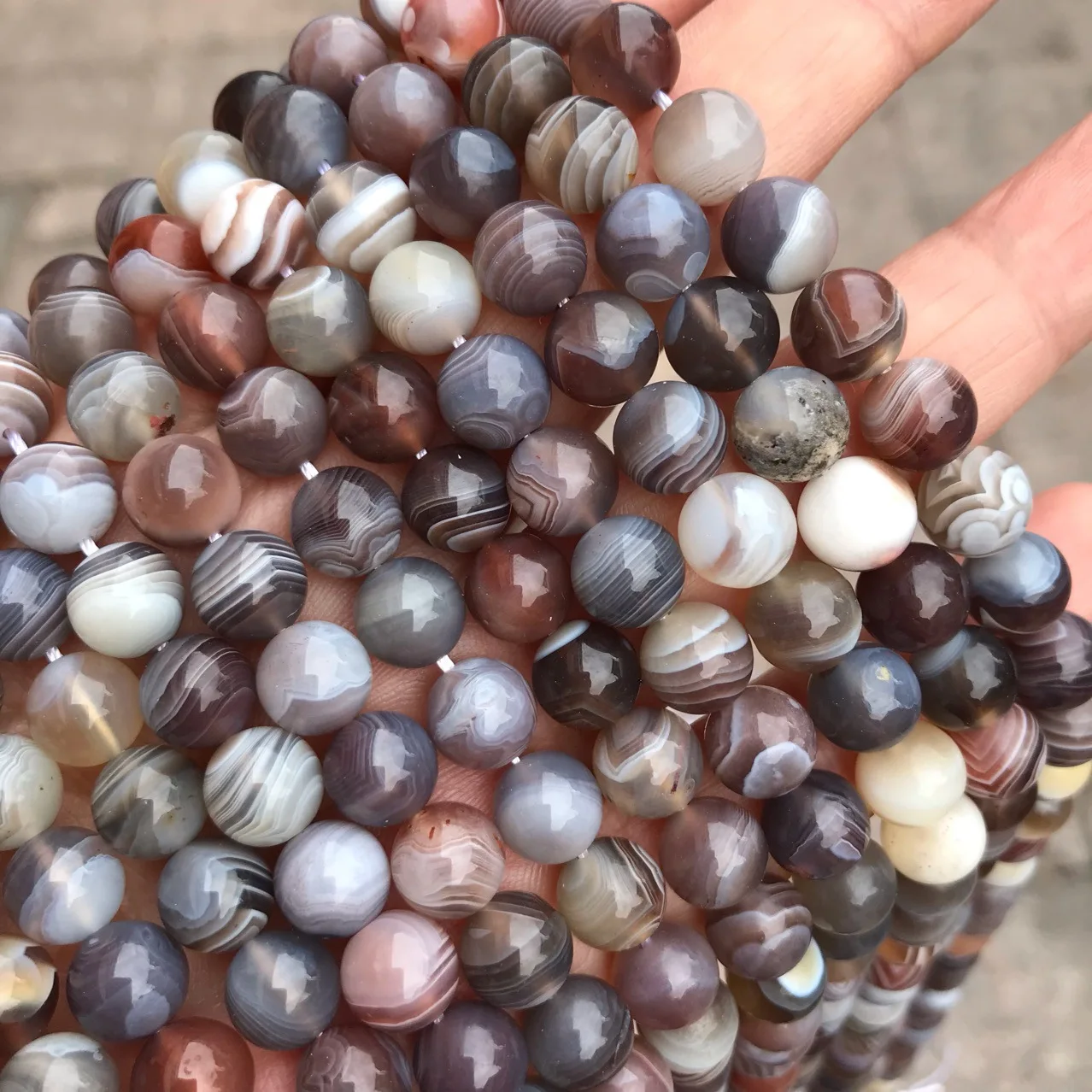 Botswana Agate Beads - Natural Gemstones for Jewelry