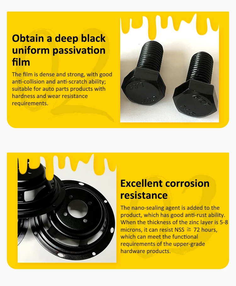 Trivalent Chromium Black Zinc Passivator - Buy Zinc Plating Black ...