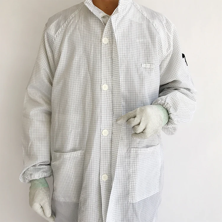 Washable Reusable Dustproof Unisex 5mm Grid White Clean Room Antistatic ...