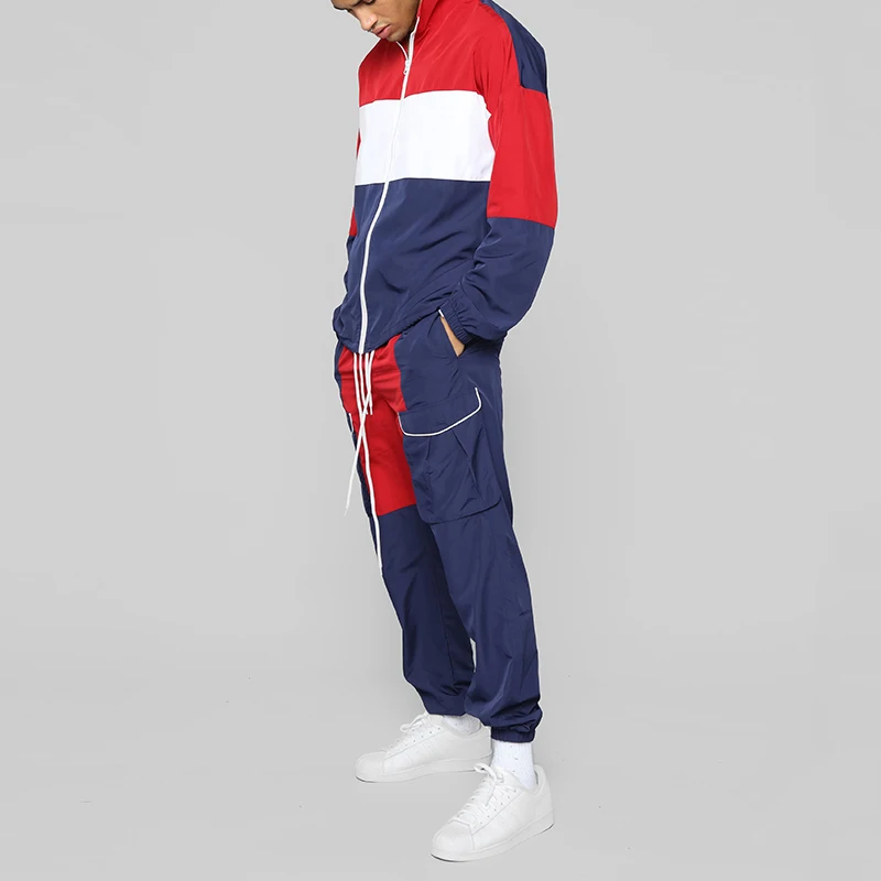 Custom Fashion Colorblock Patchwork Waterproof Tracksuits For Men - Buy ...