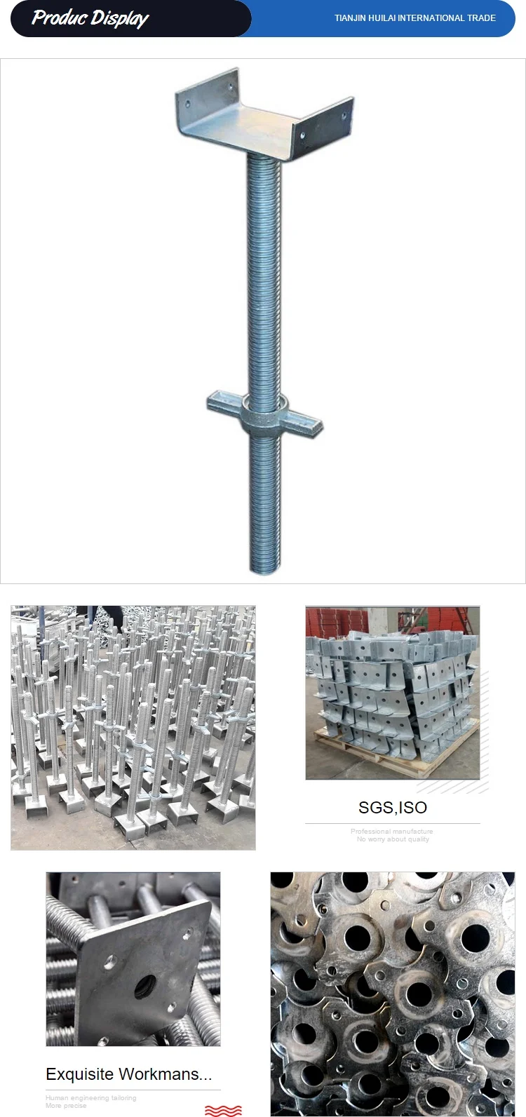 Screw Jack With Swivel Base Plate 0.26kg Jack Nut Hollow Jack Base ...