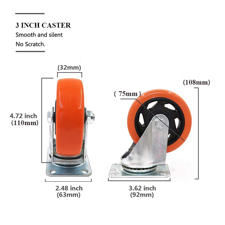 Heavy Duty Cart Wheels - Durable 4 Inch Industrial Rollers