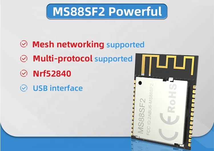 Hot Sell Nrf52840 Mesh Module Ms88sf2 Bluetooth 5.0 Low Energy Module ...