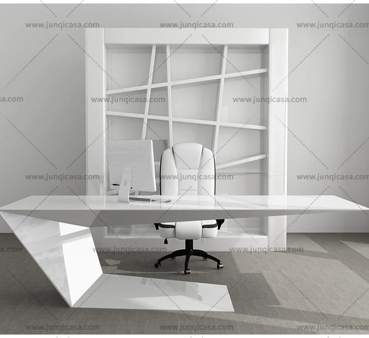 High Tech White Executive Office Desk - Modern & Stylish