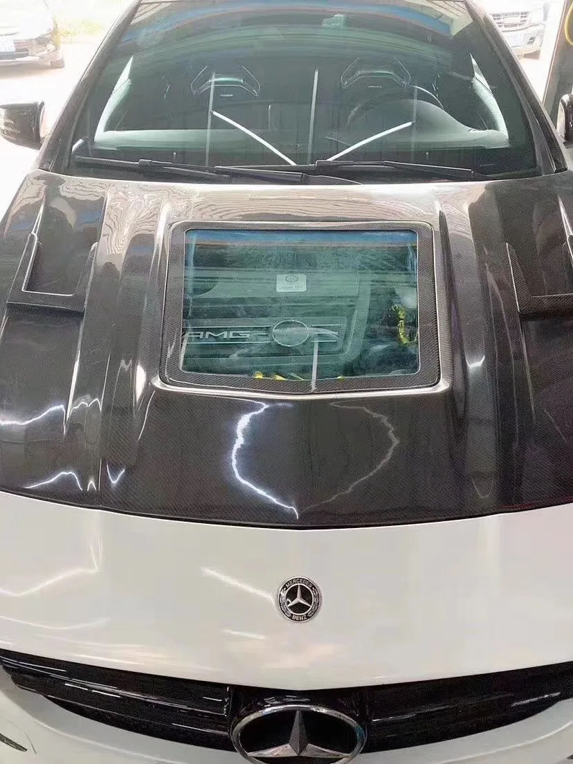 Best Selling Cla45 Transparent Glass Style Carbon Fiber Engine Bonnet ...