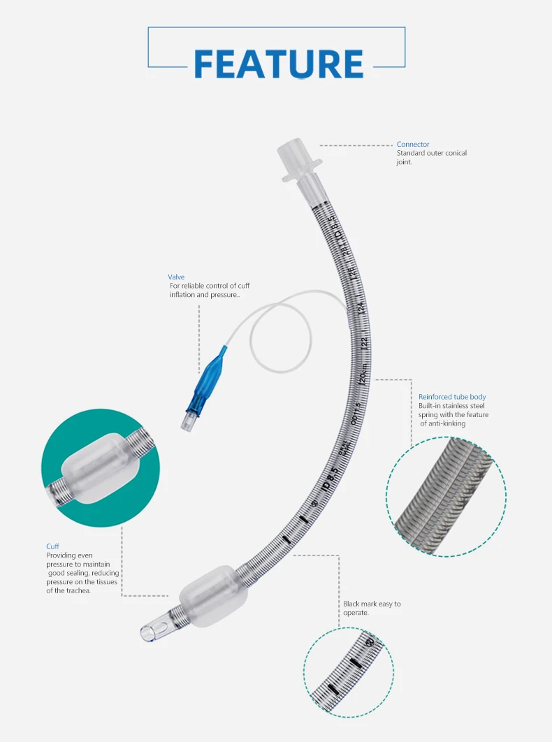 Oral/nasal Endotracheal Intubation Tube ETT - Single Use